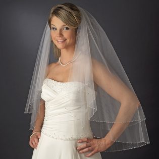 Beautiful Swarovski Crystal Edge Veil - Elegant Bridal Hair Accessories